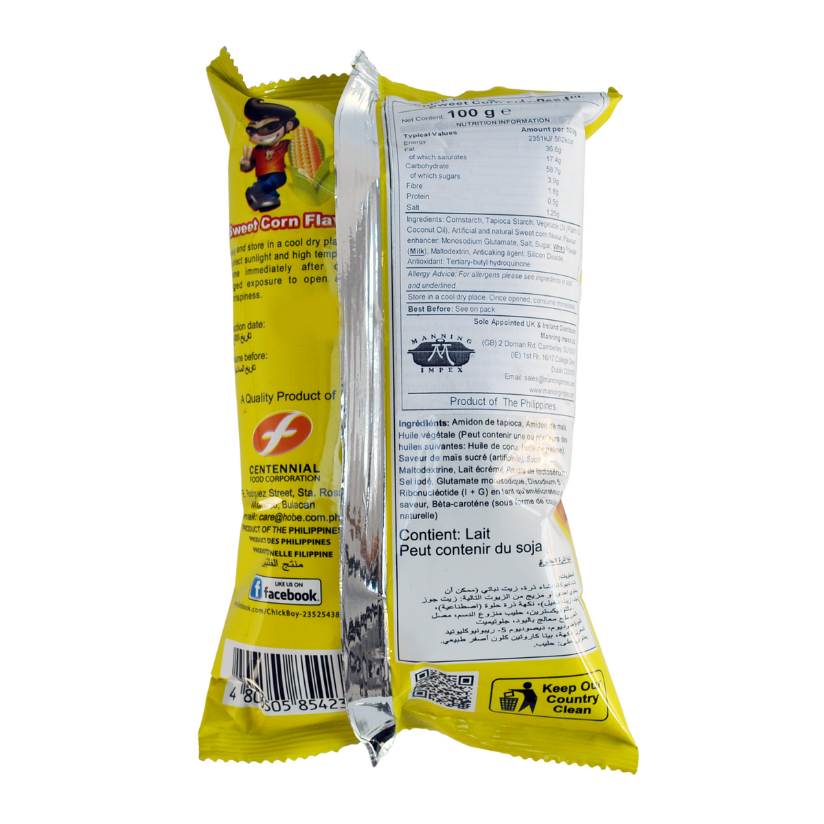 Pop-Niks Corn Snack Sweetcorn Flavour 100g by Hobe Chick Boy – Thai ...