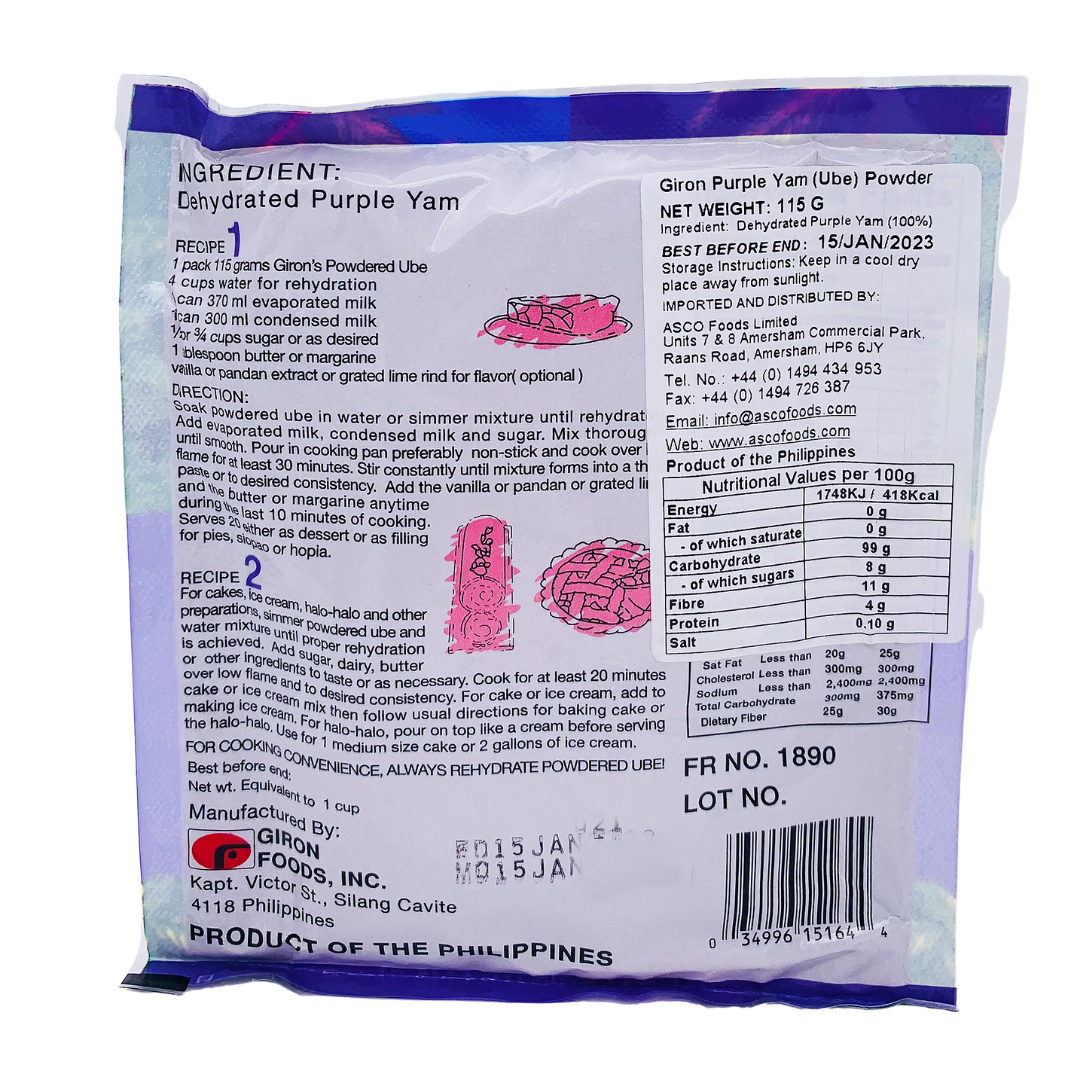 Powdered Purple Yam Ube 115g by Giron Foods – Thai Food Online ...