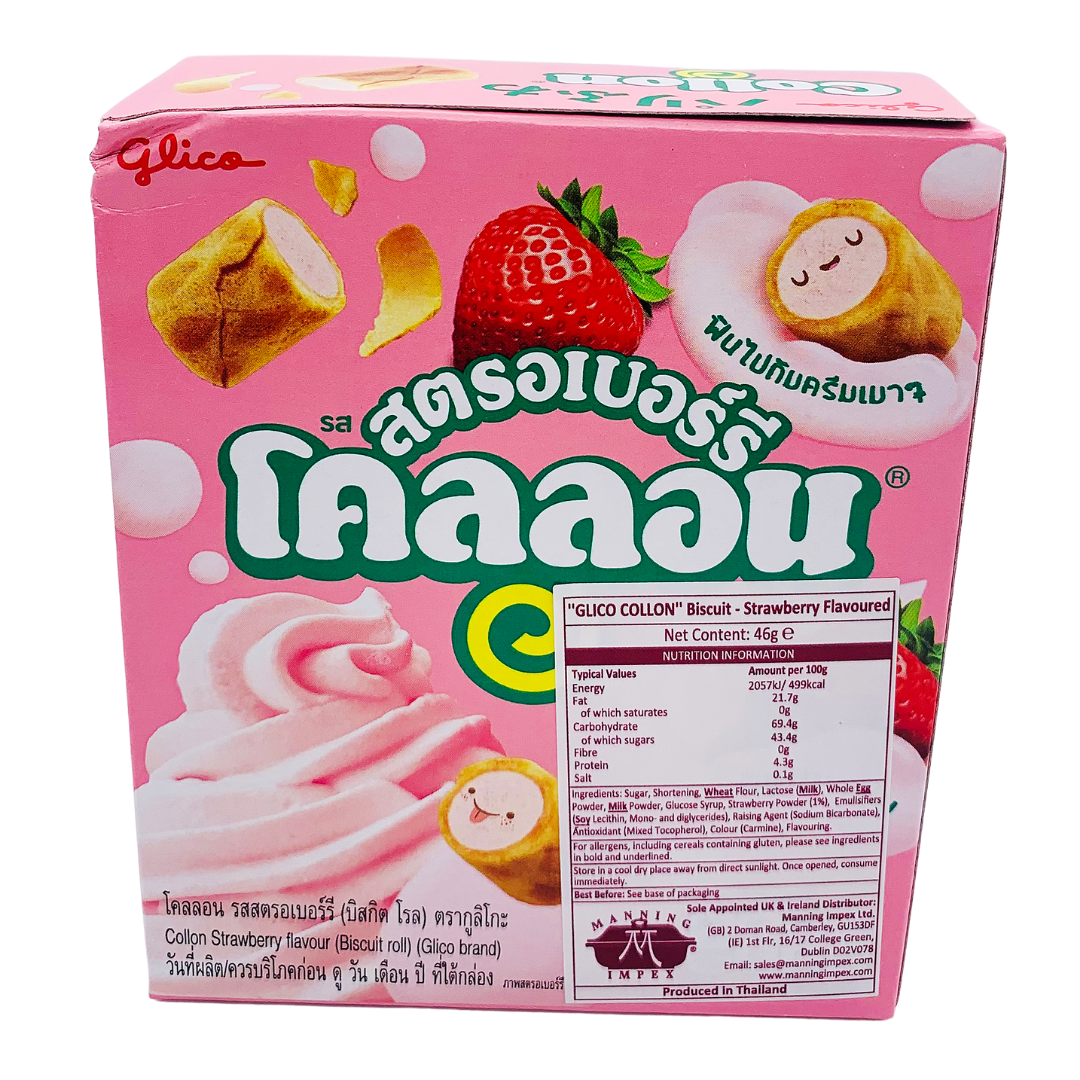 Collon Biscuit Roll Strawberry Flavour 46g by Glico – Thai Food Online ...