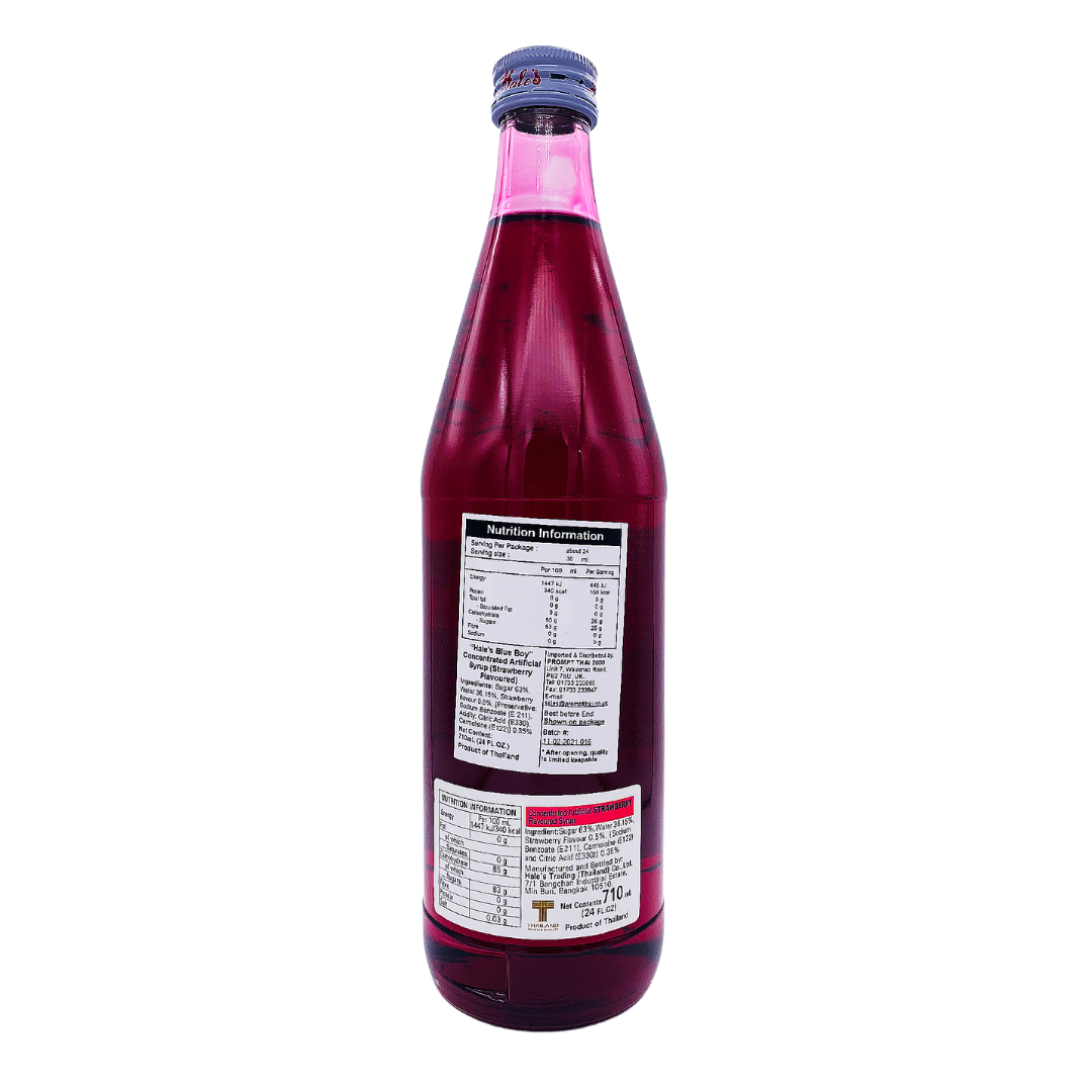 Strawberry Syrup Drink (710ml) by Hales Blue Boy – Thai Food Online ...