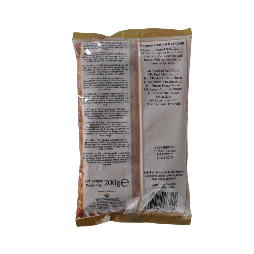 Crushed Red Chilli 200g Bag by Khanum – Thai Food Online (authentic ...