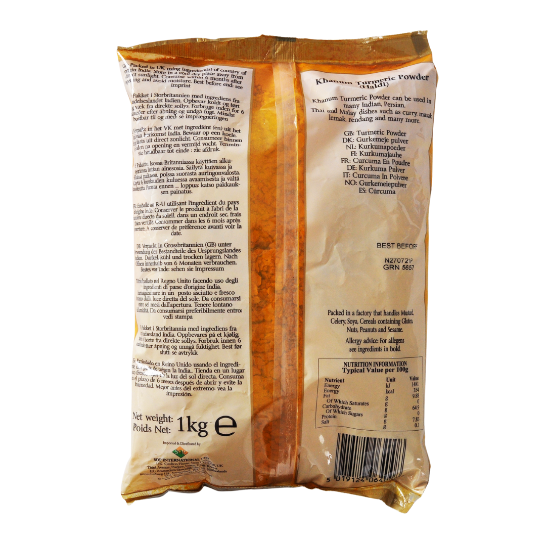 Ground Turmeric (Haldi) Powder 1kg Bag by Khanum – Thai Food Online ...