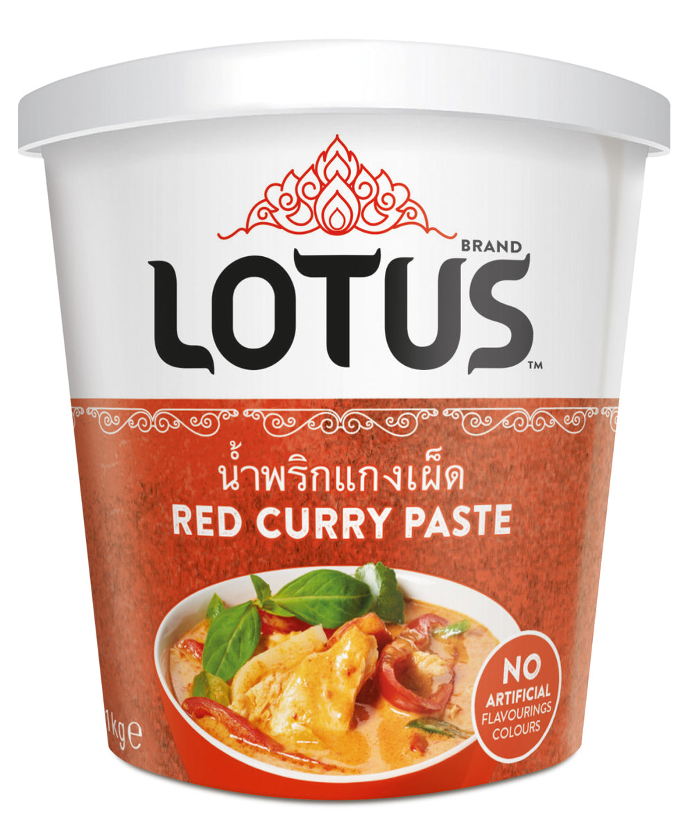 Thai Red Curry Paste 1kg Large Tub by Lotus – Thai Food Online ...