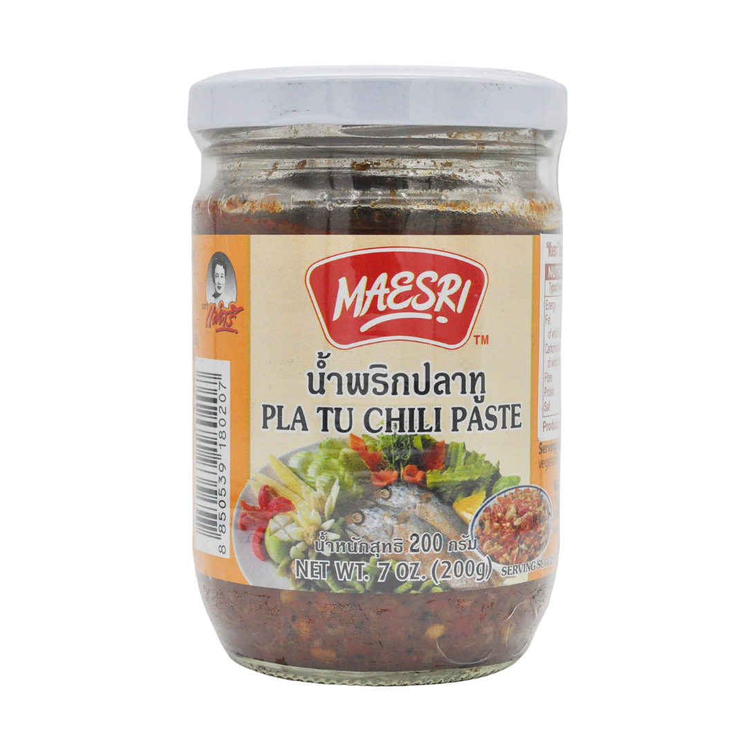 Thai Chilli Paste - Pla Tu 200g by Maesri – Thai Food Online (authentic ...