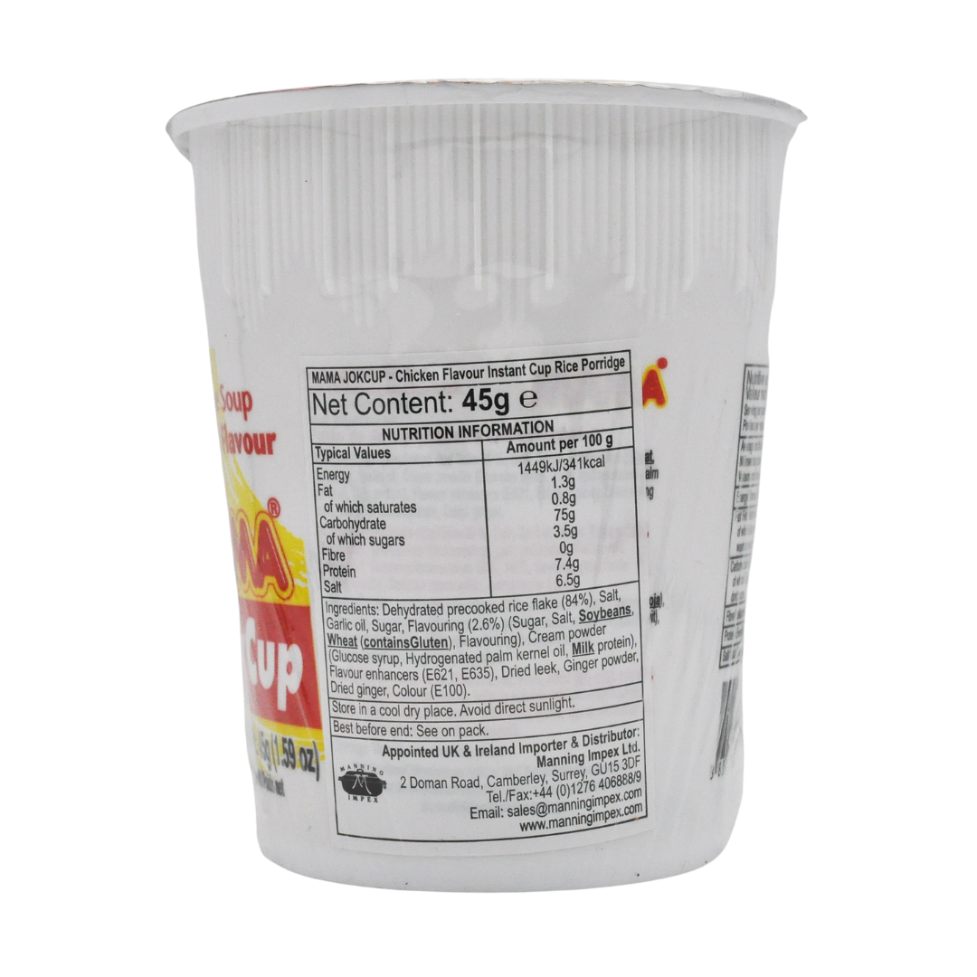 Jok Cup Rice Porridge Chicken Flavour 45g by Mama – Thai Food Online ...