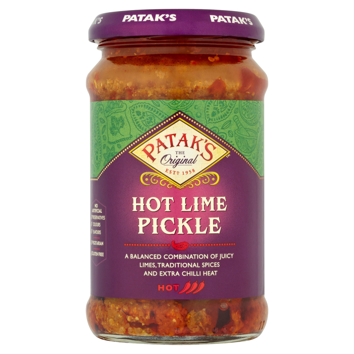 Lime Pickle (Hot) 283g by Patak's – Thai Food Online (authentic Thai ...