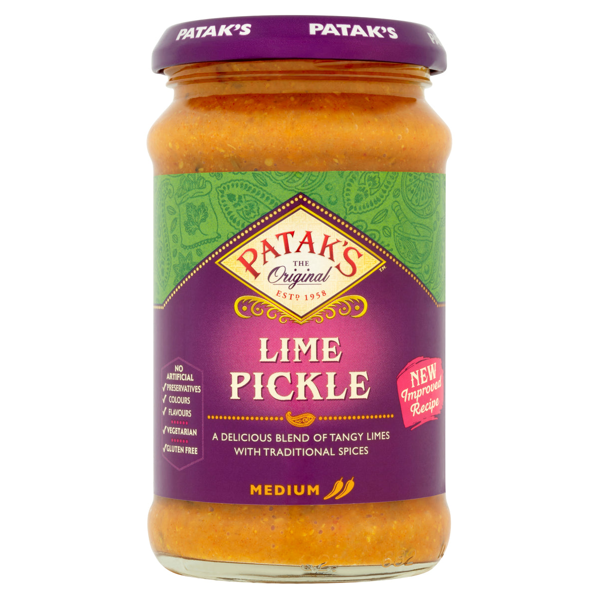 Lime Pickle (Medium) 283g by Patak's – Thai Food Online (authentic Thai ...