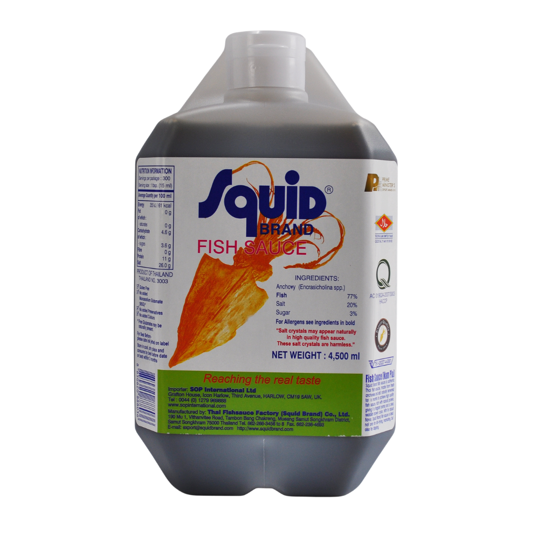 3 x 4500ml (13.5 litres) Thai Fish Sauce by Squid (PET) – Thai Food ...