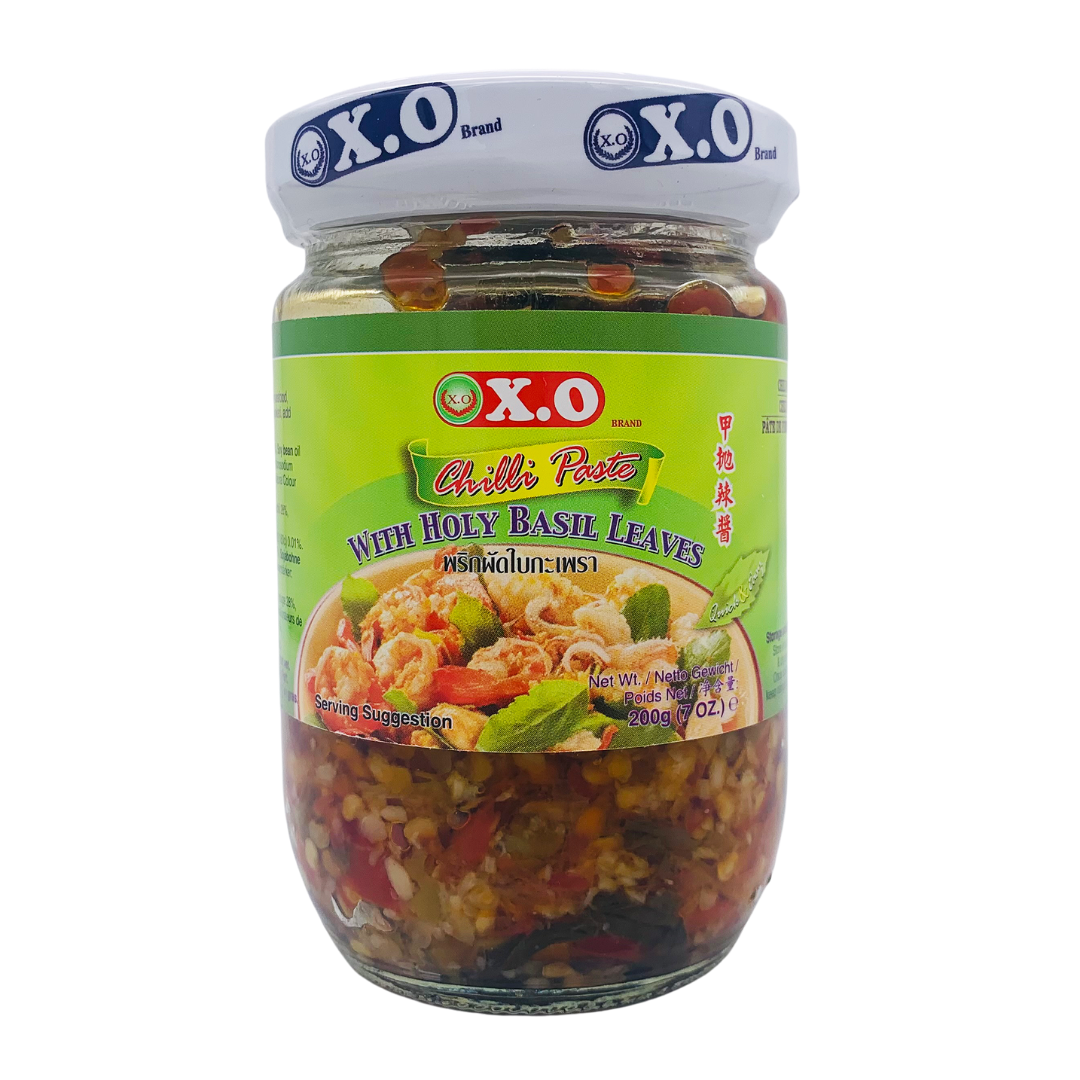 Thai Chilli Paste with Holy Basil Leaves 227g by XO – Thai Food Online ...