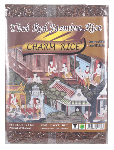 Thai Red Jasmine Rice 1kg by Charm – Thai Food Online (authentic Thai ...