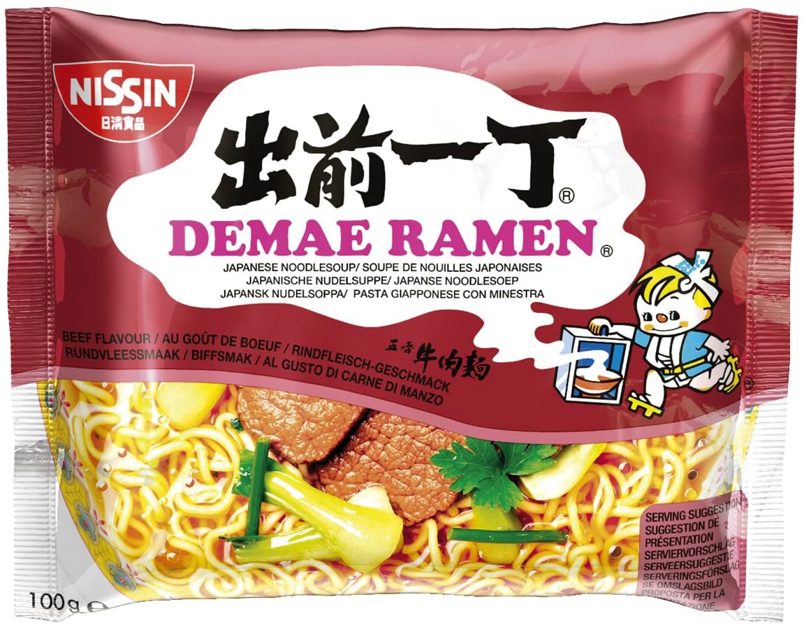 Demae Ramen Japanese Noodles Beef Flavour 100g by Nissin – Thai Food ...