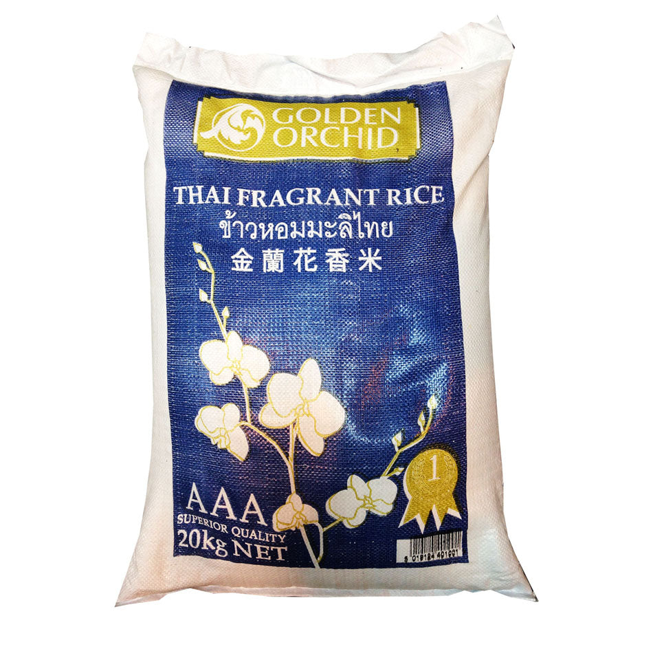 Thai hom mali (fragrant) jasmine rice (20kg) by Golden Orchid – Thai ...