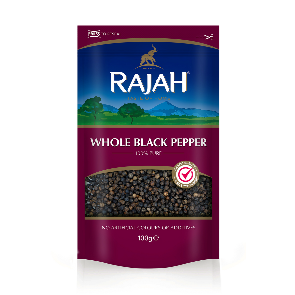 Whole Black Pepper 100g by Rajah – Thai Food Online (authentic Thai ...