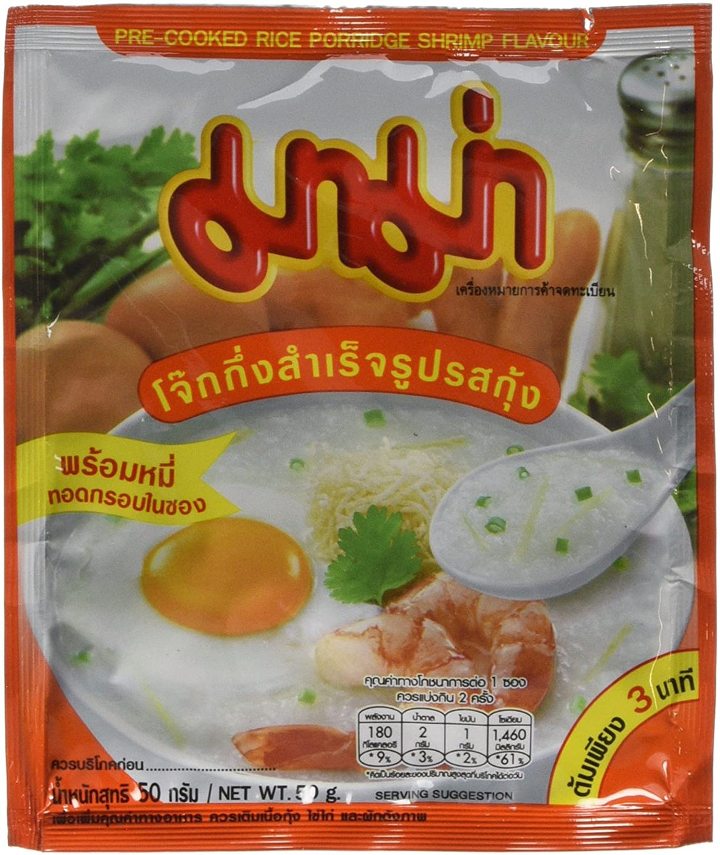 Thai Jok Instant Rice Porridge Shrimp Flavour 50g by Mama – Thai Food ...